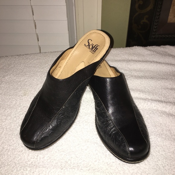 Sofft | Shoes | Sofft Black Leather Clogs | Poshmark